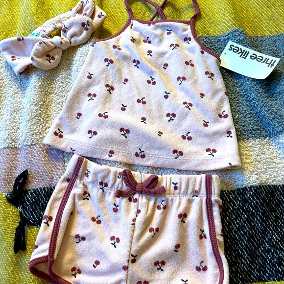 three likes | Matching Sets | Nwt Cherry Terry Cloth Three Piece Set ...